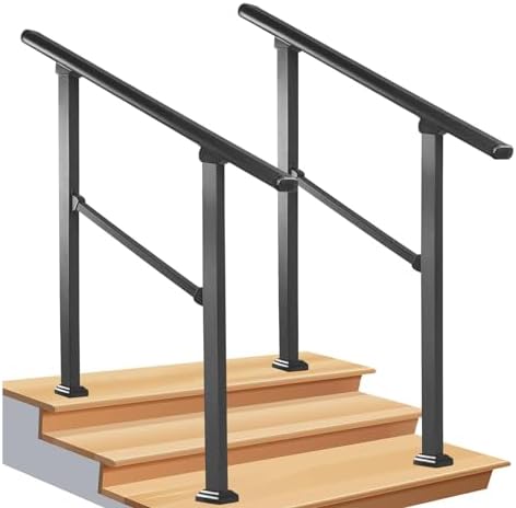 2 Handrails for Outdoor Steps, Wall Mount Stair Railing Indoor, Safety ...