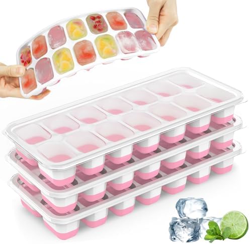 Amazon.com: Ice Cube Tray, Ice Trays (4 Pack); Silicone Ice Cube Tray ...