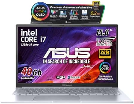 ASUS Notebook i7 Led 15,6" FHD, pc portatile, Cpu Intel i7-1335U 10 ...
