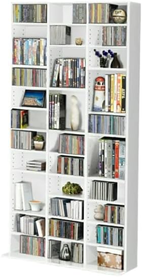 1116 CD/528 DVD Storage Shelf Rack Unit Adjustable Book Bluray Video ...