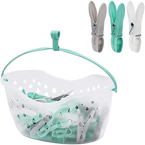pegs it 36 Plastic Clothes Pegs with Peg Basket for Washing Line with ...