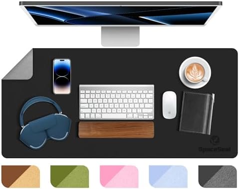 Space Seal Leather Desk Mat - Non Slip PU Leather Desk Pad for Keyboard ...