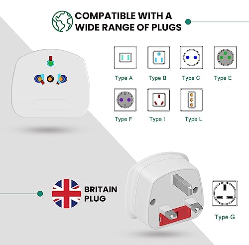 UK Tourist Adaptor UK 3 Pin Plug Adaptor For Electric Razor Shavers ...
