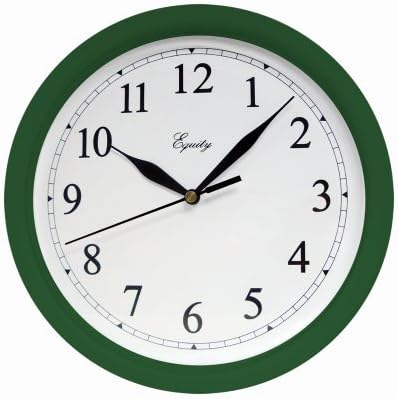 Amazon.com: Equity 25205 10" Hunter Green Plastic Wall Clock : Home ...
