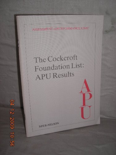 The Cockroft Foundation List: APU Results (Assessment of Performance ...