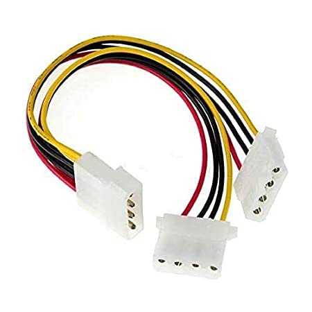 HRtronics® - 4 Pin Molex Male to 2 Ports Molex IDE Female Power Supply ...