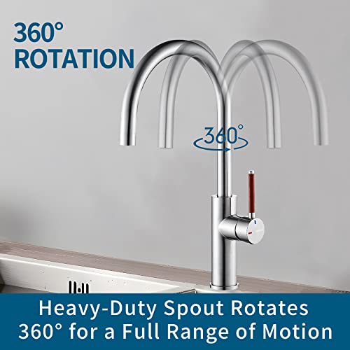 Achelous Kitchen Tap, Stainless Steel, Single Lever Sink Tap, 360 ...