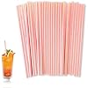 Amazon.com: Pink Straws Disposable, 100 Pcs Disposable Paper Straws ...