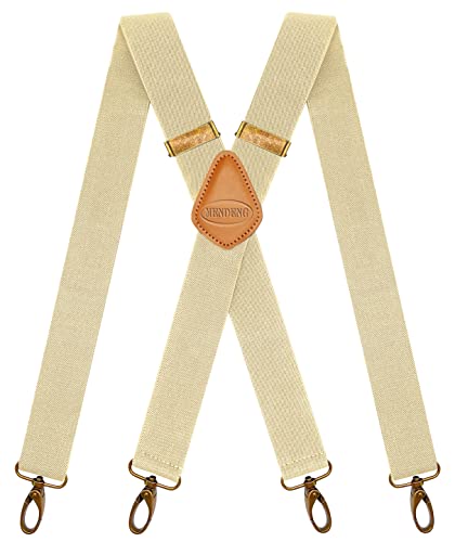 Buy MENDENG Men's Suspenders Vintage 4 Swivel Hook Adjustable Braces ...