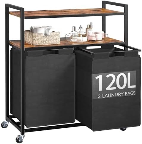 Amazon.com: GOFLAME Laundry Hamper, Laundry Basket Organizer with 3 ...