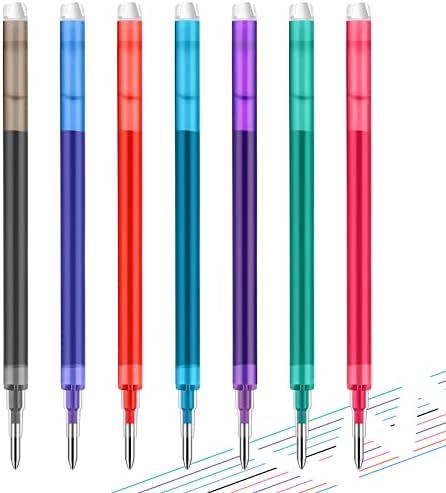 Amazon.com : 7 Pcs Erasable Pen Refills 0.5 mm 7 Assorted Colors Gel ...