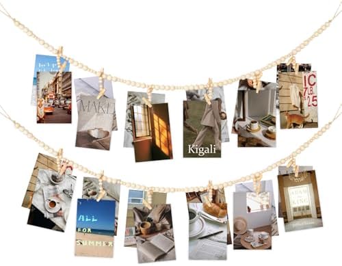 Amazon.com: frealeroda Hanging Photo Display with 24 Clips, 5.6Ft ...
