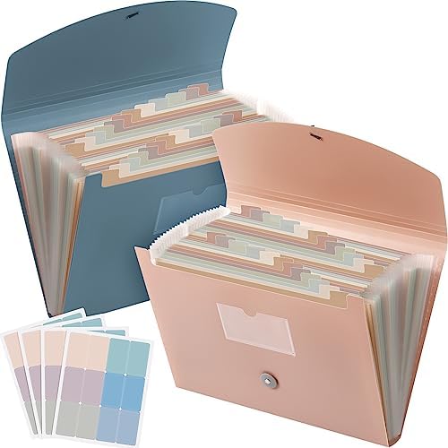 Amazon.com : Harloon 2 Pack 13 Pockets Expanding File Folder and Cover ...