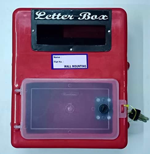 Wall Mounting Letter Box with 2 Keys (Red) 11 x 9 x 4.5 inch : Amazon ...