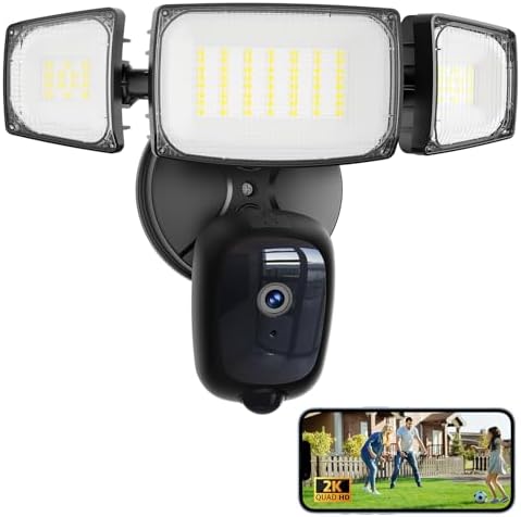 Amazon.com : Olafus Floodlight Camera Outdoor – 2K QHD Security Cam ...