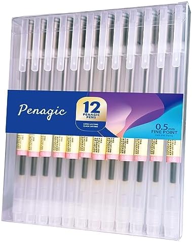 Premium Black Gel Pens, [0.5mm] Extra Fine Point Pens Smooth Writing ...