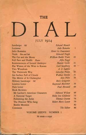 The Dial. Volume LXXVII, Number 1, July 1924: ed. Scofield Thayer ...
