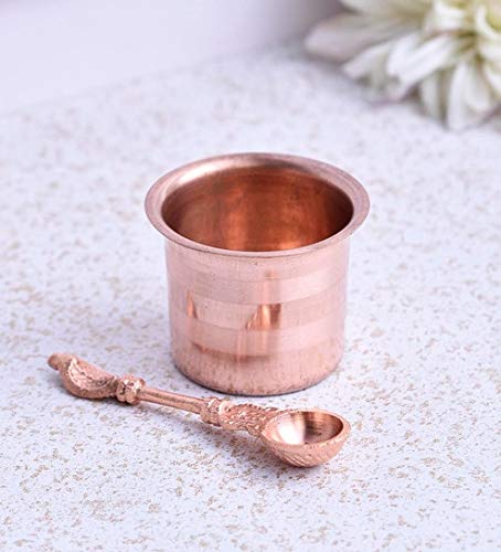 Buy IndianCartVilla Pure Copper Heavy Quality Panchpatra Set of Pooja ...