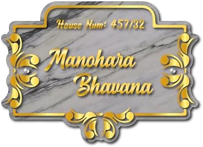 Welcomewallz Marble Name Plate For Home Entrance | Customized ...