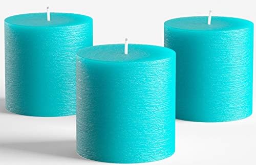 Amazon.com: Set of 3 Pillar Candles 3" x 3" Unscented Handpoured ...