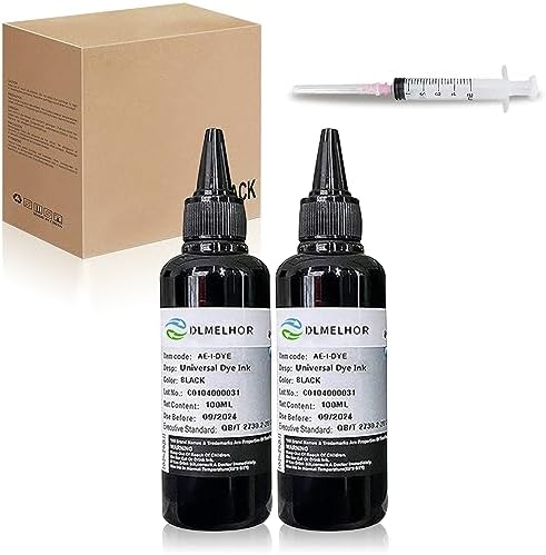 Amazon.com: Universal Dye Ink Refill Kit 2 Black for HP Canon Epn ...