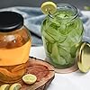 Buy Ventuos-1000ml Big Pot Shaped Glass Barni with air tight black lid ...
