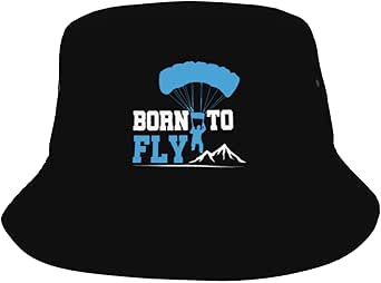 Born to Fly Paragliding Bucket Hat Foldable Beach Sun Hats Fisherman ...