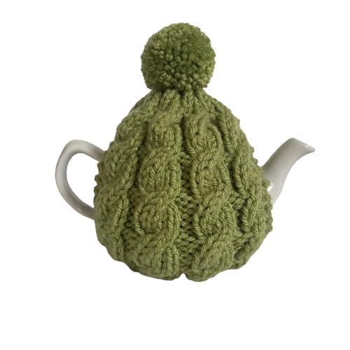Small Hand Knitted Green Tea Cosy - Fits 1-2 Cup Teapot : Amazon.co.uk ...