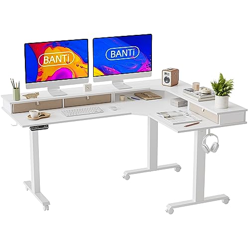 Snapklik.com : BANTI Triple Motor 63 L-Shape Standing Desk