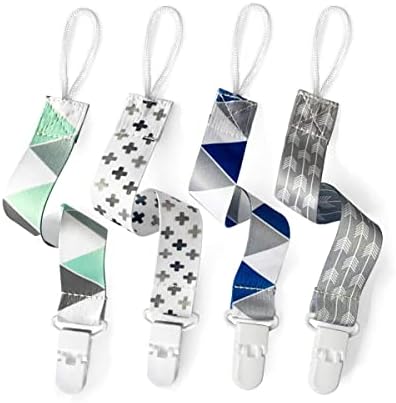 Amazon.com : Liname Neutral Pacifier Clip with Teething Toy - 4 Pack ...