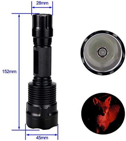 Red Light LED Torch, 500 Lumen 250 Yards LED Red Tactical Hunting ...