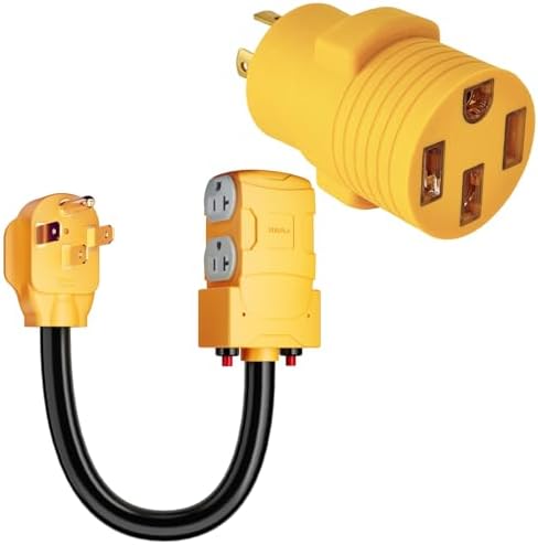 Amazon.com: MECMO 50 Amp to 20 Amp 110V RV Distribution Cord Adapter 14 ...