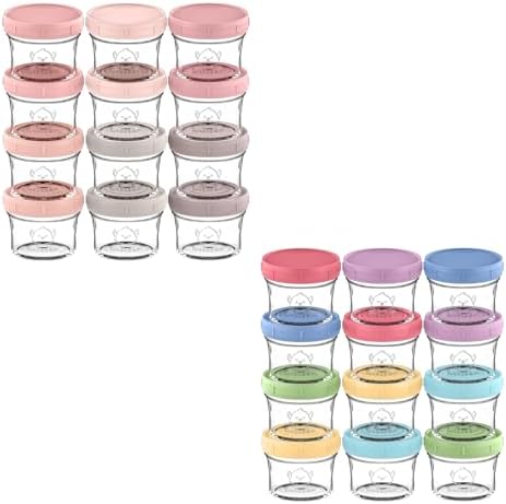 Amazon.com: KeaBabies 12-Pack Glass Baby Food Containers - 4 oz Leak ...