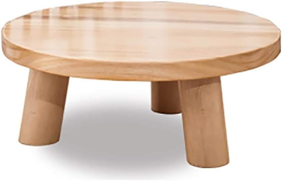 Round Japanese Style Small Wood Coffee Table Tea Table Simple Bay ...