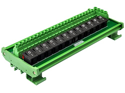 DIN Rail Mount 12 Channel Rocker Switch AC 115V 230V Power Distribution ...