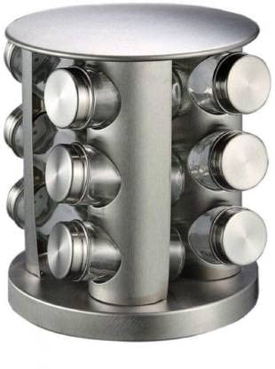 VBM Spice Rack Revolving 360 Degree Rotating Stainless Steel Stand with ...