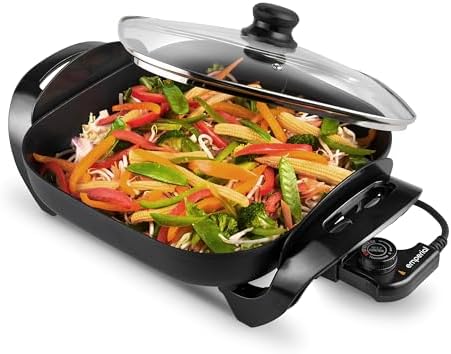 VonShef Electric Wok Non-Stick – 5L Electric Frying Pan with Lid ...
