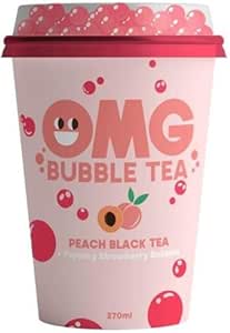 OMG Bubble tea | Real tea, Real fruit, Popping bubbles | (Peach Black Tea with popping ...