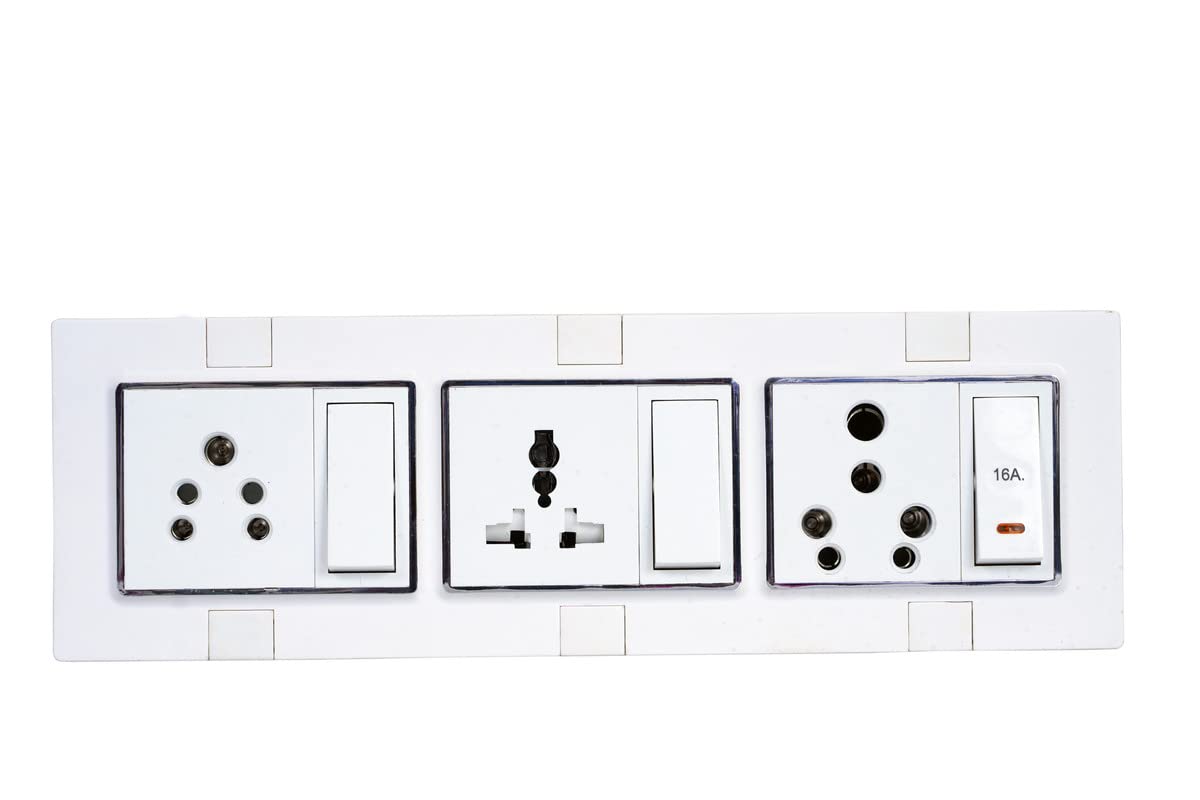 Buy JK Electric Extension Board | 16A + Universal Socket + Indian Socket with Three Separate ...
