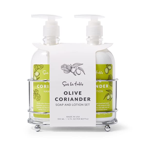 Amazon.com : Sur La Table Olive Coriander Soap & Lotion Caddy Set ...