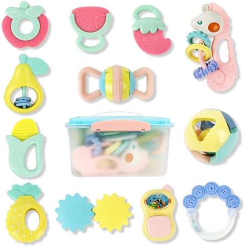 Amazon.com: IIROMECI Baby Teethers 6 to 12 Months, 12 PCS Baby Rattles ...