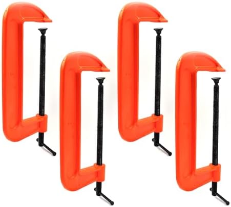 (4 PACK) C Clamps Set 8 Inch Heavy Duty Steel Iron Alloy Versatile G ...