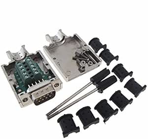 Amazon.com: DB9 Male Breakout Board D-Sub connector w/Two Piece Metal ...