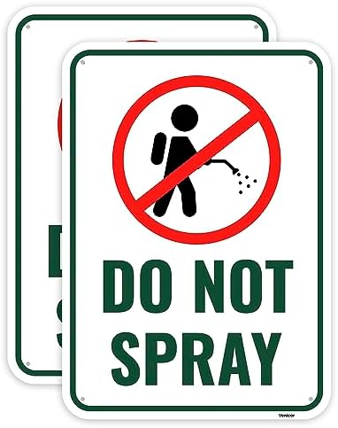 Amazon.com: 2PC Do Not Spray Sign, 14 x 10 Inches - Aluminum - No Spray ...
