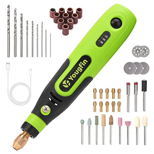 Yougfin Mini Cordless Rotary Tool, 3-Speed and USB Charging Rotary Tool ...
