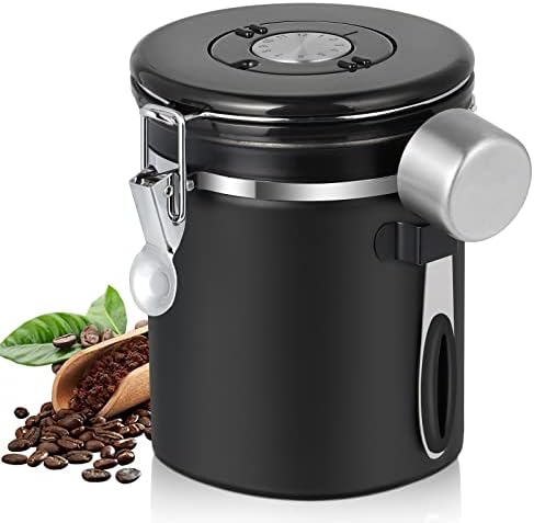 Mixpresso Stainless Steel Airtight Coffee Container with Date Tracking ...