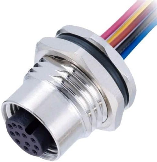 Amazon.com: M12 Female 12Pin A Code Connector Front Mount with Single ...