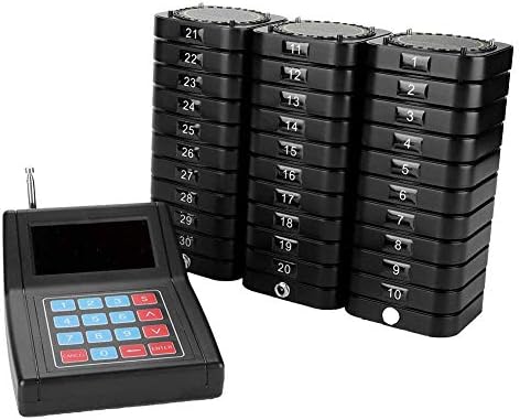 Bewinner SU-669-S Système D’Appel sans Fil, 30 Bipeurs Restaurant, 999 ...