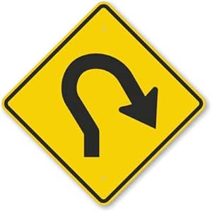 Amazon.com: Right Curve Symbol, High Intensity Grade Reflective Sign ...