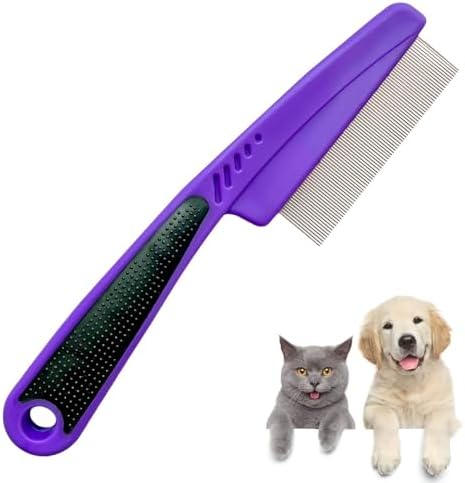Amazon.com: Yumflan Flea Comb with Rubber Handle, Professional Fine ...